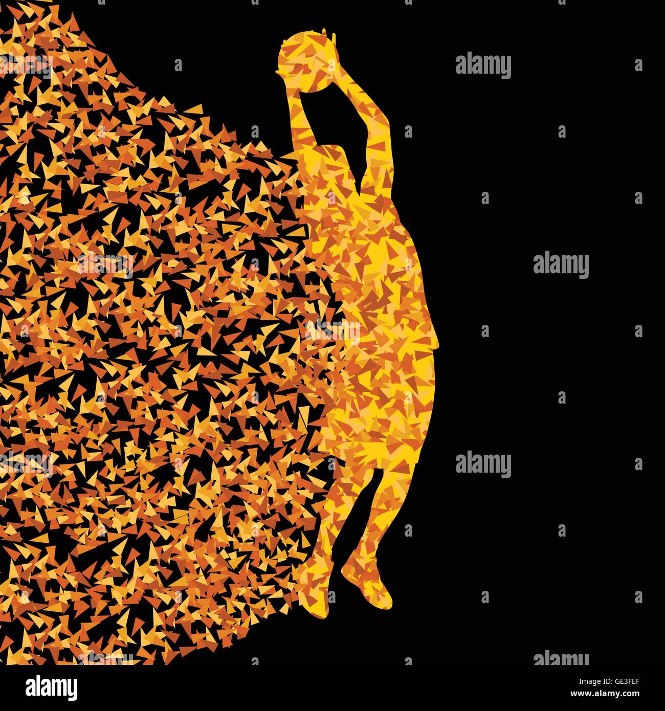 Basketball player winner vector background concept isolated on black ...