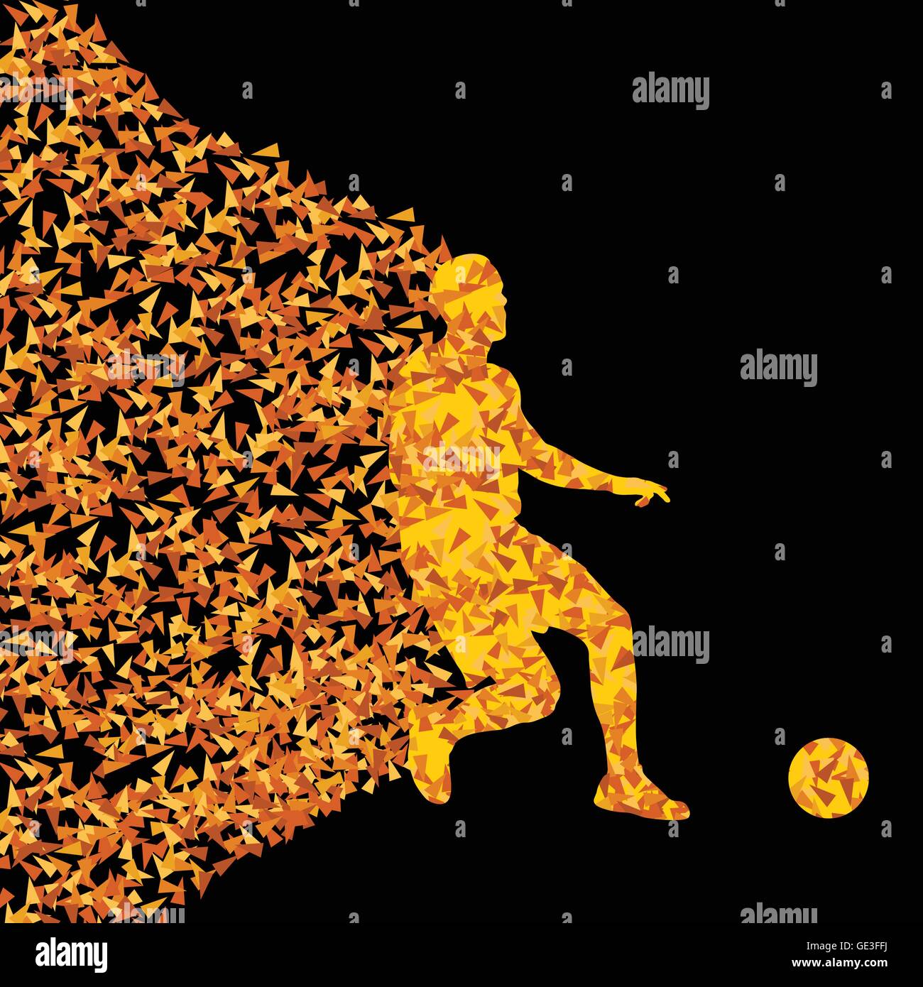 Soccer player winner vector background concept isolated on black made ...