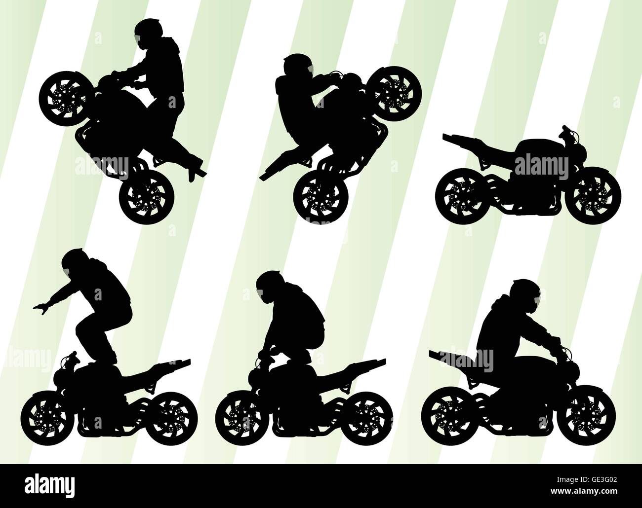 Motorcycle performance extreme stunt driver vector background concept ...