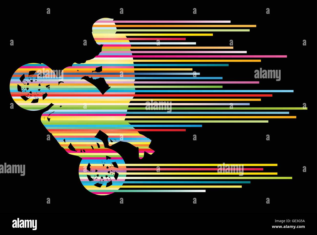 Motorbike rider vector background trick stunt illustration concept made ...