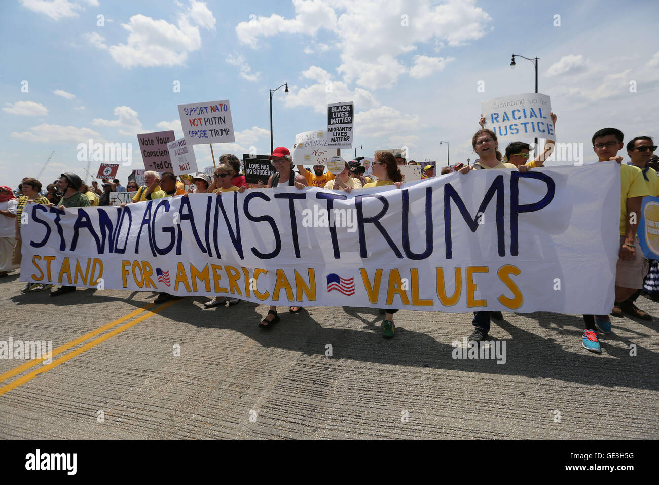 July 21, 2016 - Cleveland, Ohio, U.S - Protesters at a Stand Against ...