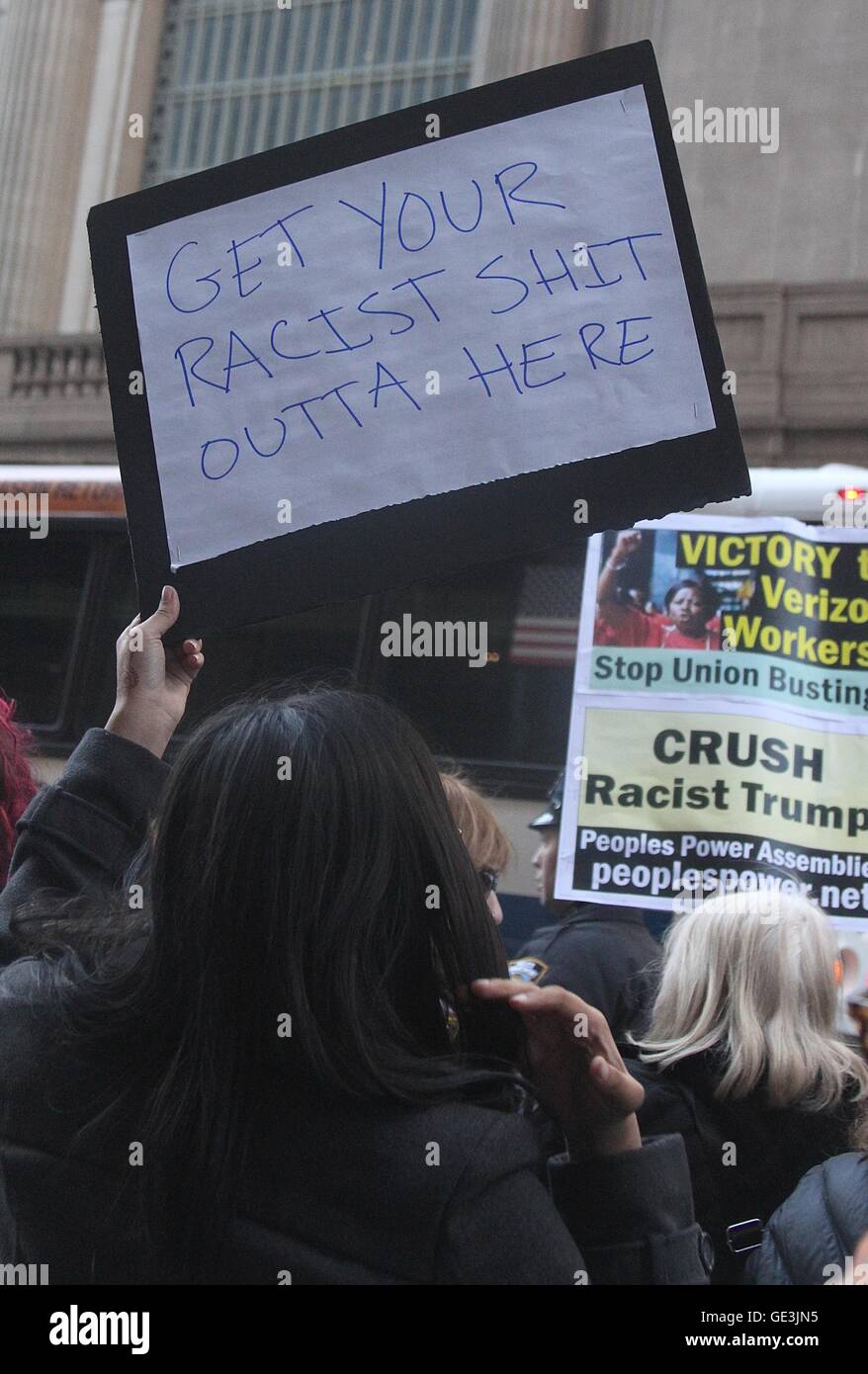 NEW YORK, NY - APRIL 14: Anti-Donald Trump and Republican Party protest ...