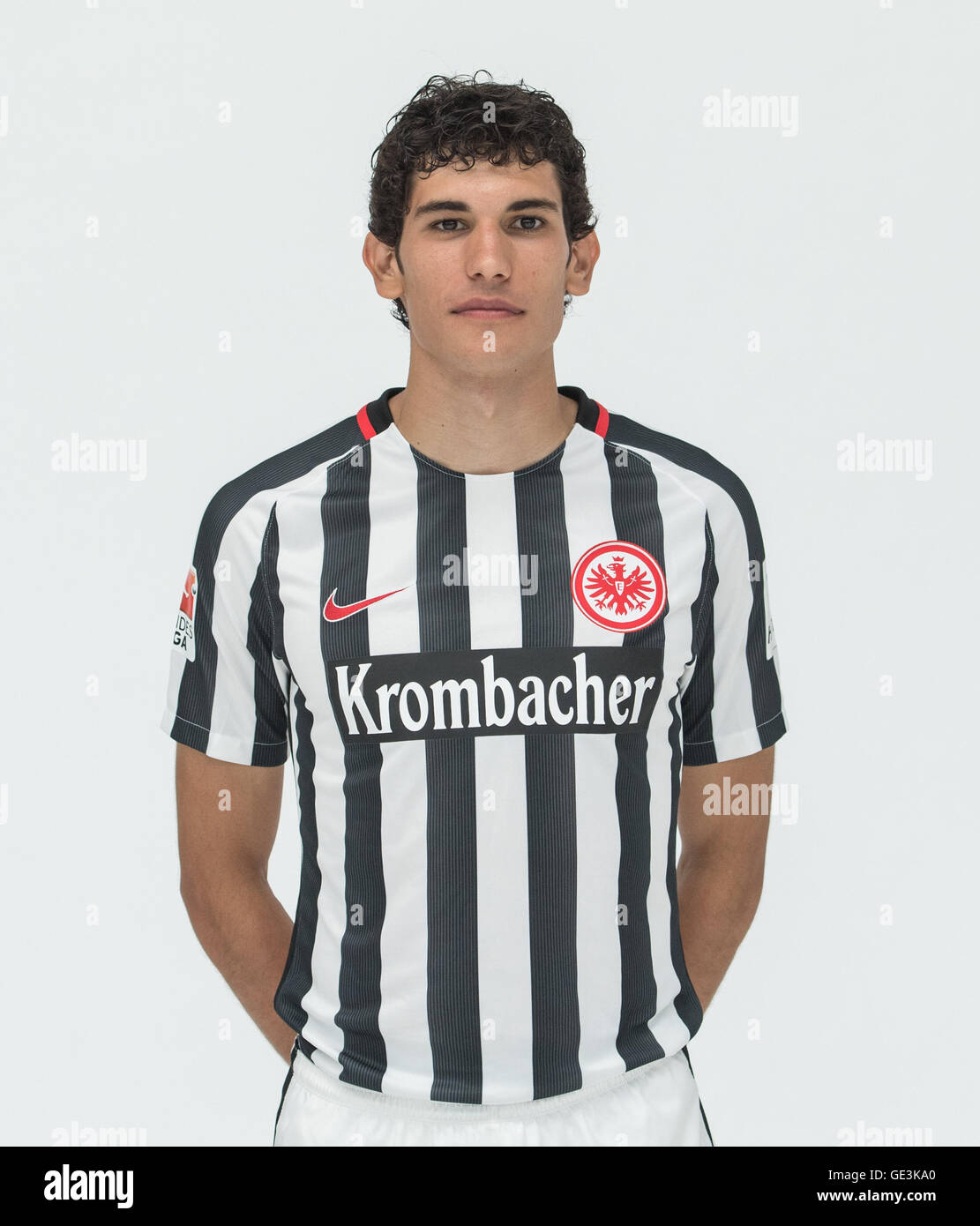 HANDOUT -- Frankfurt's player Jesus Vallejo posing during a photo call ...