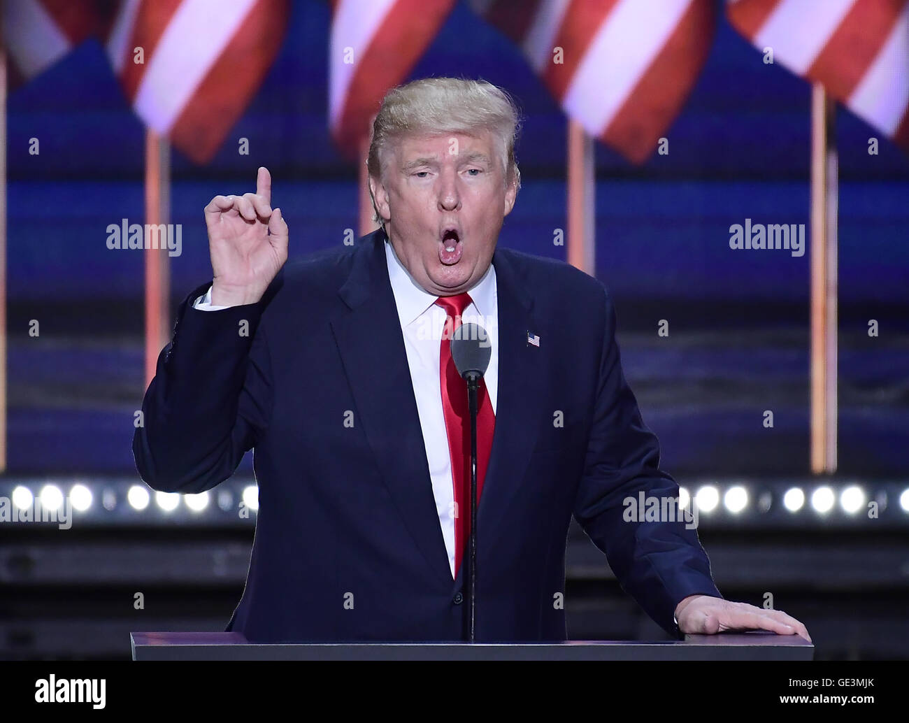 Cleveland, Ohio, USA. 21st July, 2016. Donald J. Trump delivers his ...