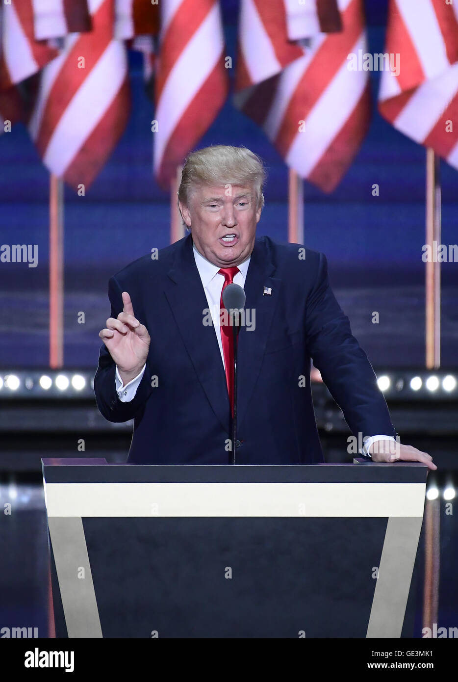Cleveland, Ohio, USA. 21st July, 2016. Donald J. Trump delivers his ...