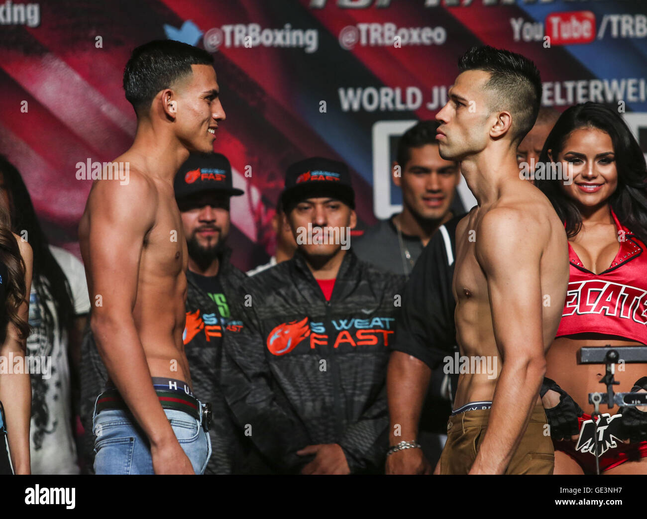 Las Vegas, Nevada, USA. 22nd July, 2016. Opponents Jose Benavides, Jr ...