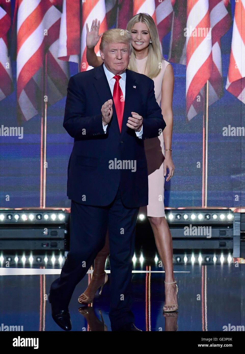 Cleveland, USA. 21st July, 2016. Donald J. Trump arrives to deliver his ...