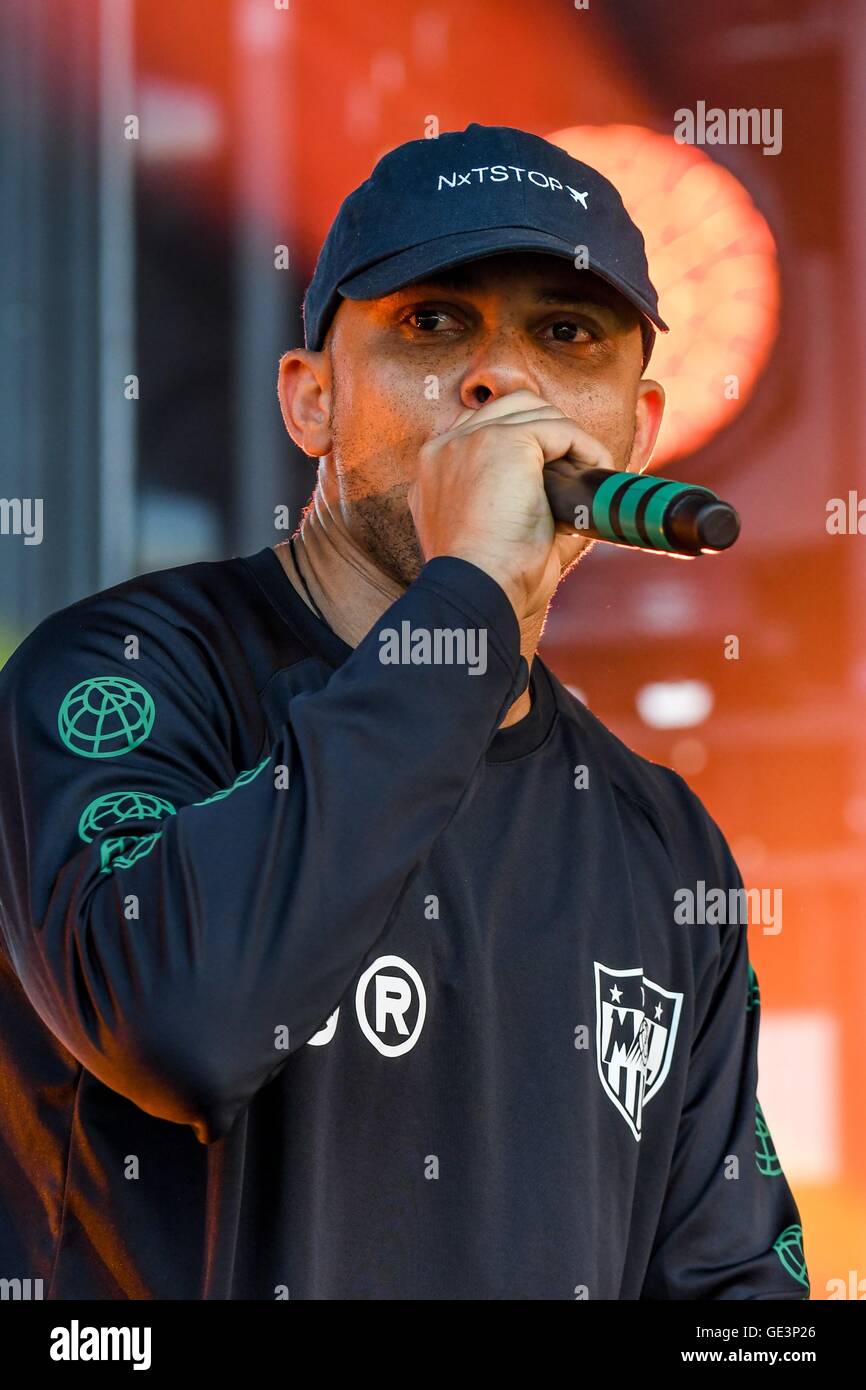 New York, NY, USA. 22nd July, 2016. Walshy Fire, Major Lazer on stage ...