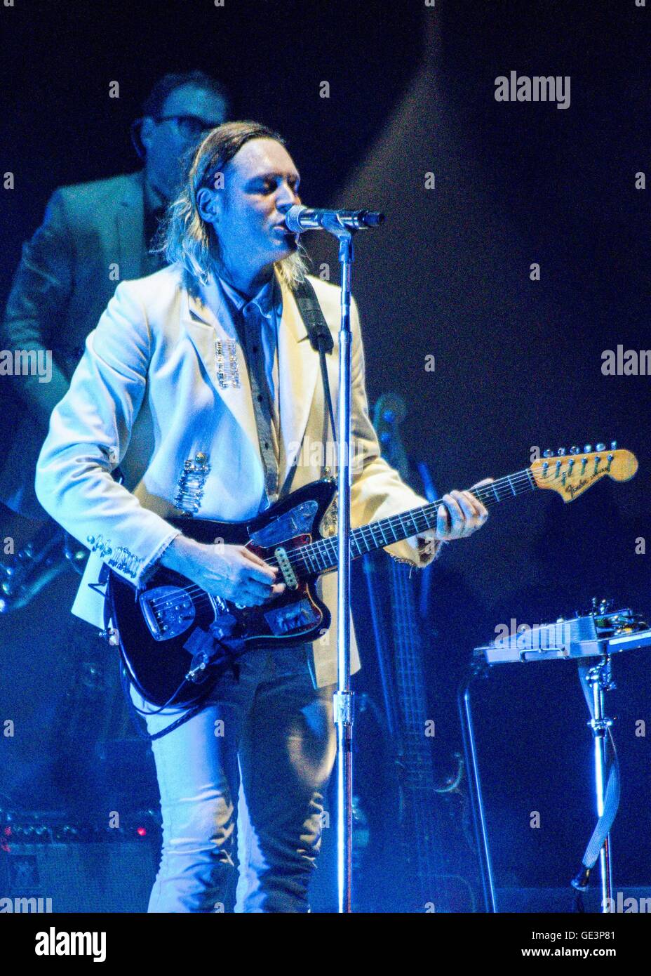New York, NY, USA. 22nd July, 2016. Win Butler, Arcade Fire on stage ...