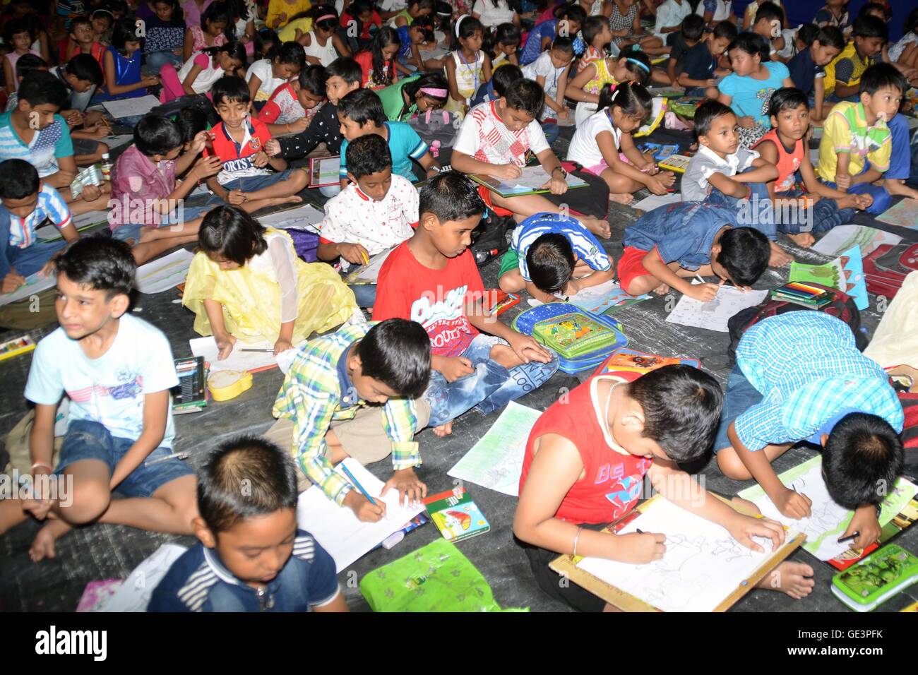 Art competition among kids Stock Photo - Alamy