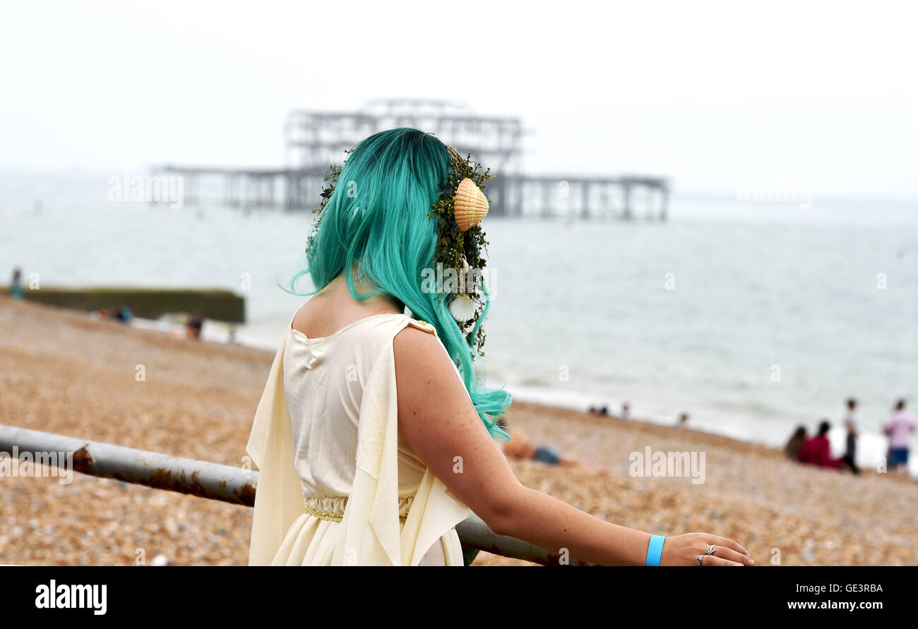 Brighton Sussex Uk 23rd July 2016 - The famous English Mermaid Lily ...