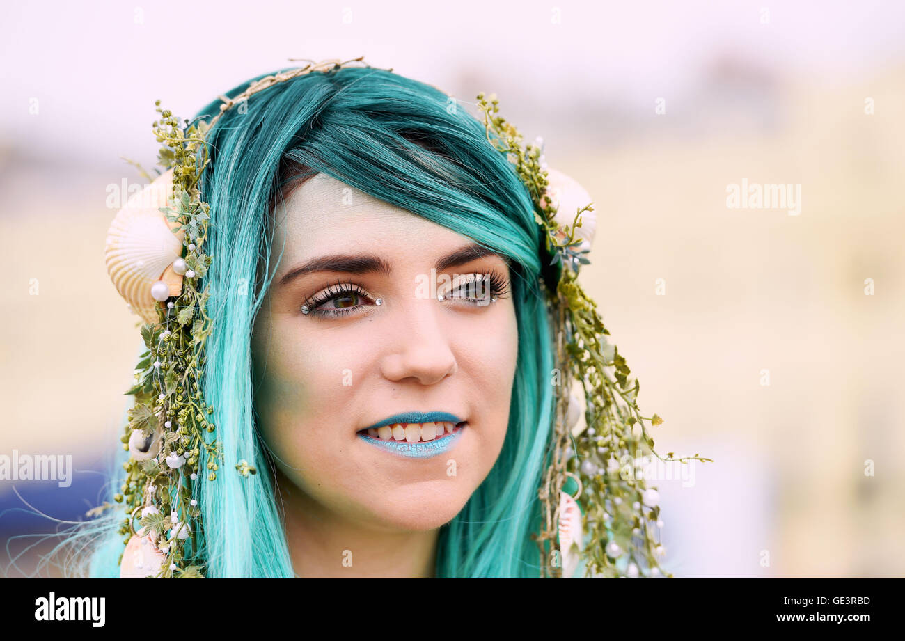 Brighton Sussex Uk 23rd July 2016 - The famous English Mermaid Lily ...