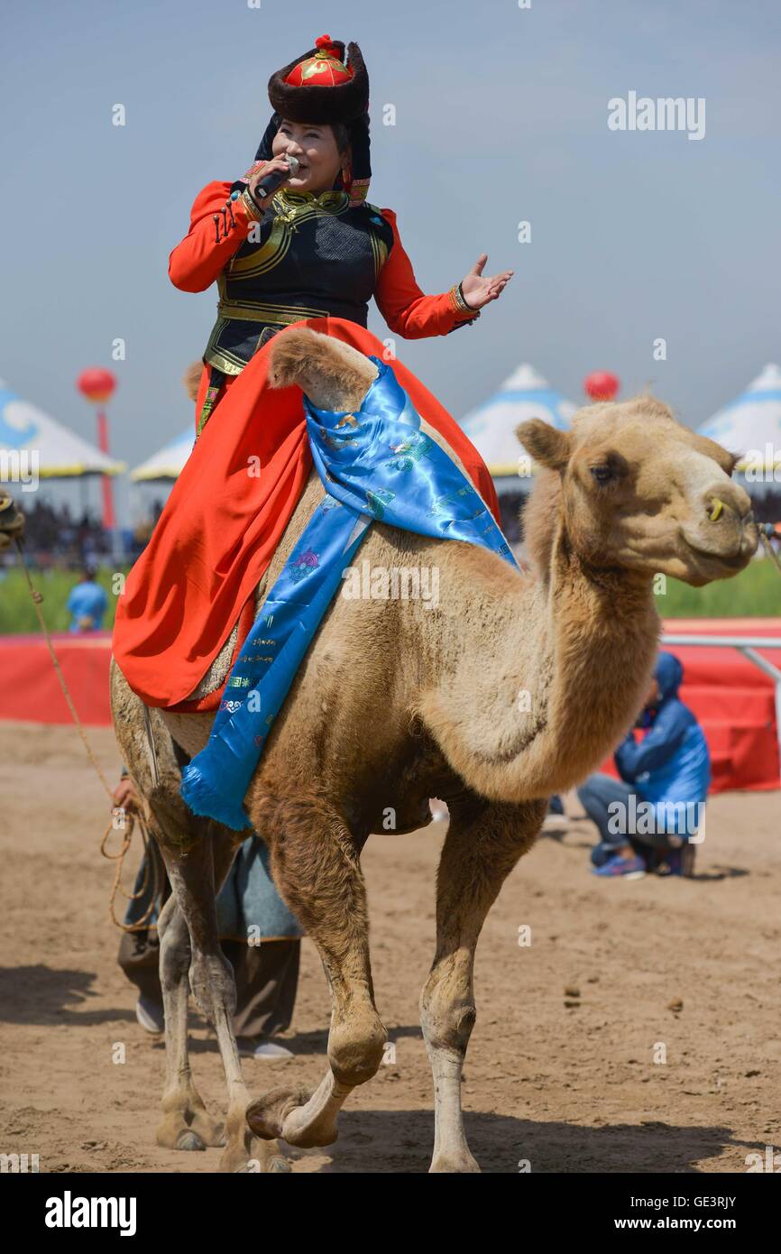 Hohhot, Inner Mongolia Autonomous Region. 23rd July, 2016. A singer of ...