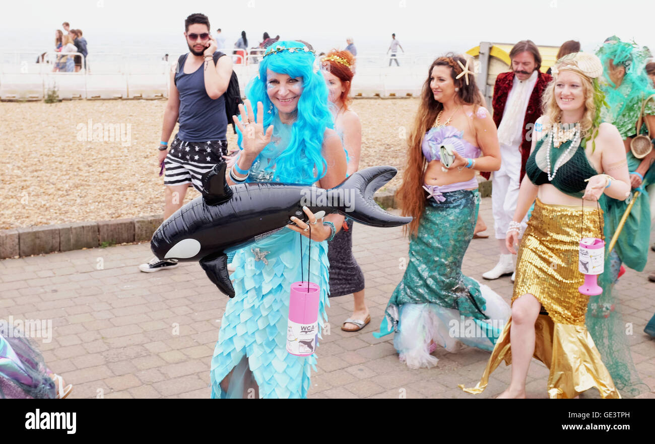 Brighton Sussex UK 23rd July 2016 - Hundreds of people take part in the ...