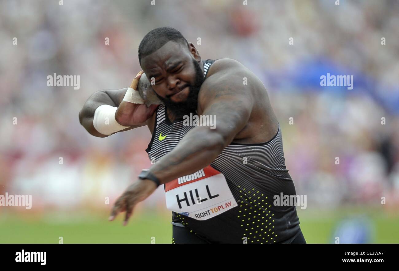 London, UK. 23rd July, 2016. Darrell Hill (USA) in the mens shot put ...