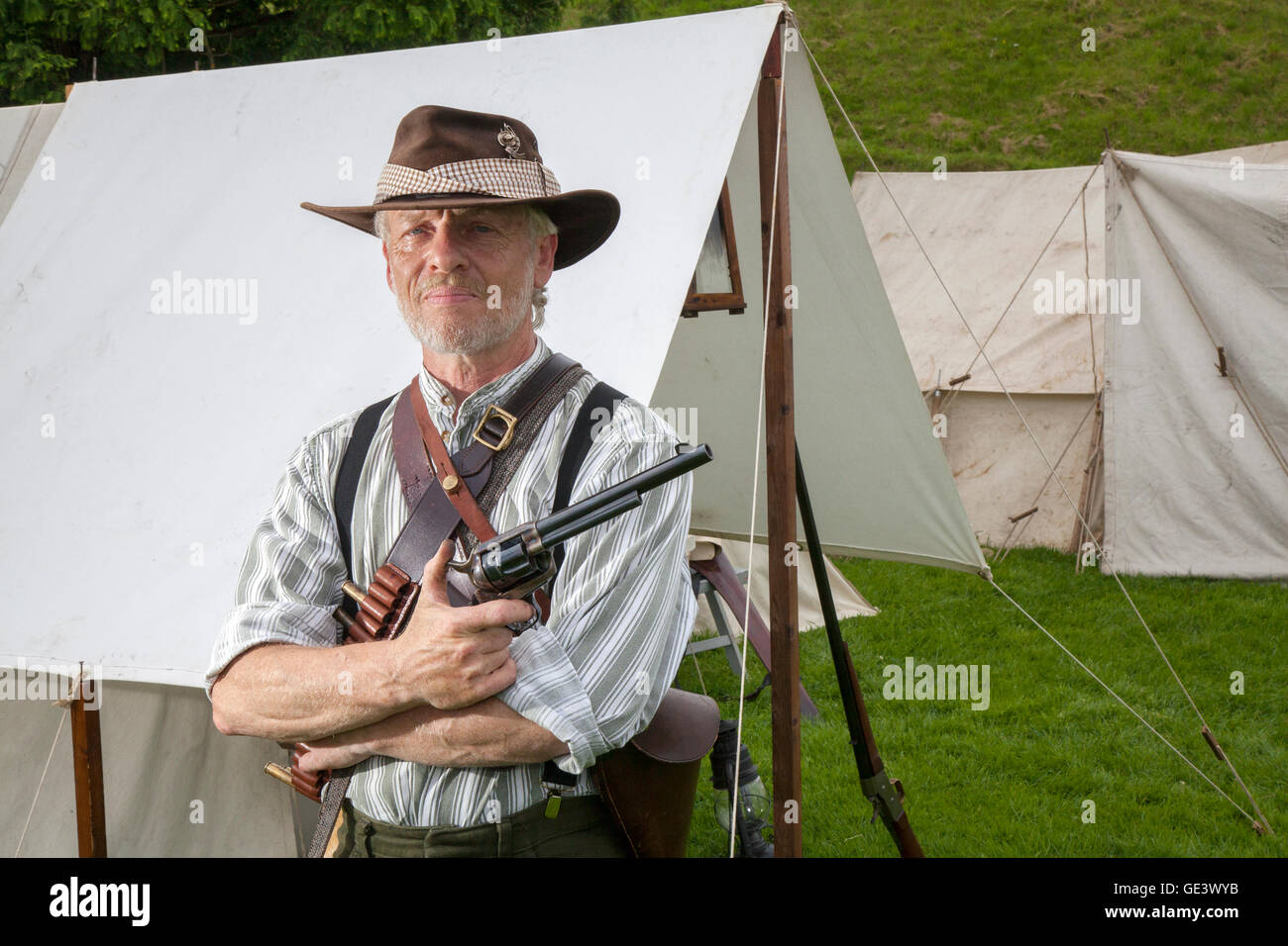 Tutbury Castle, Staffordshire, UK. 23-07-2016. John Bamber of the Anglo ...