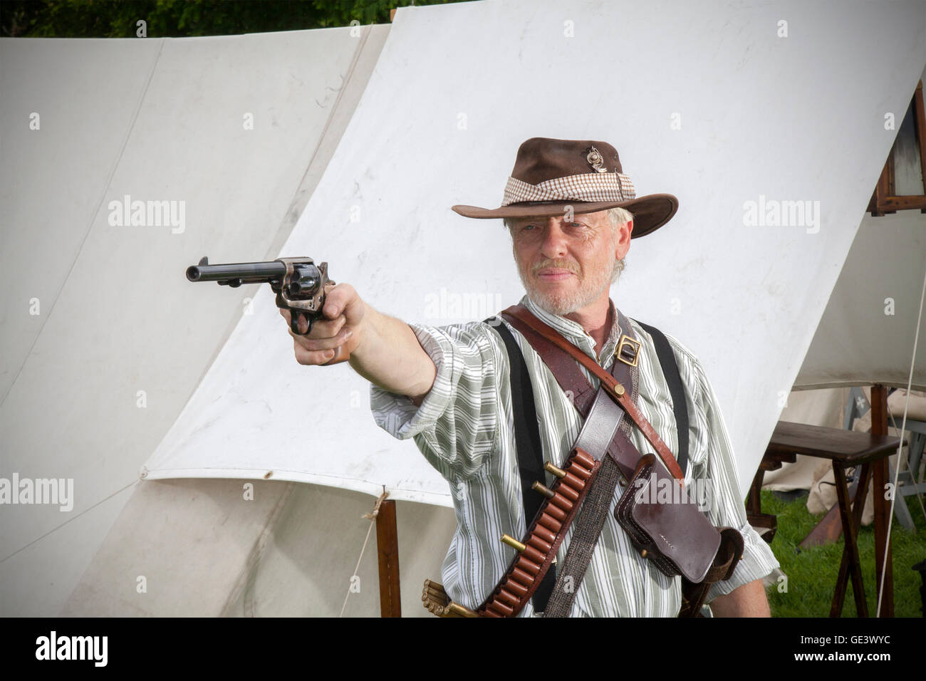 Tutbury Castle, Staffordshire, UK. 23-07-2016. John Bamber of the Anglo ...