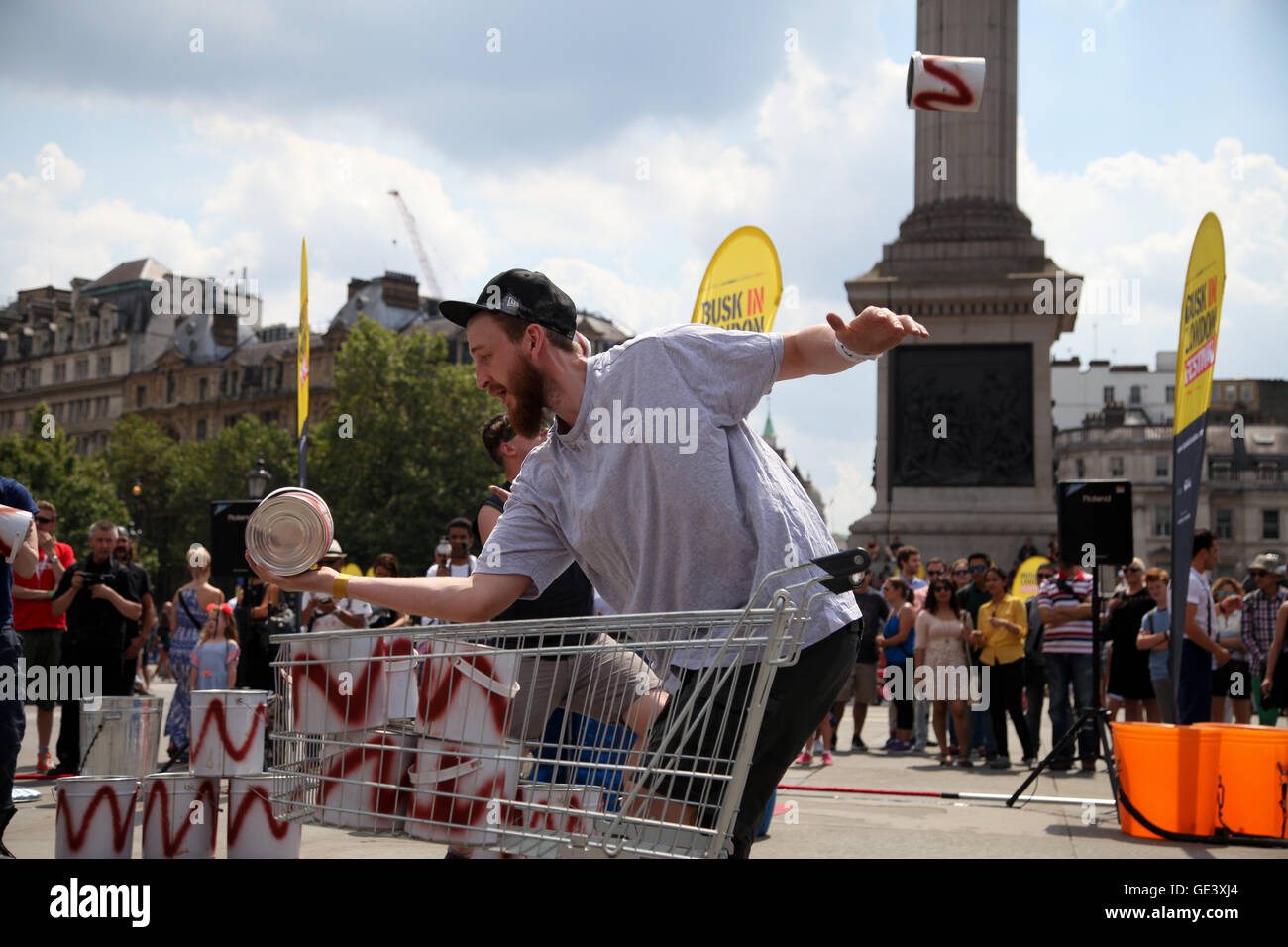 Trafalgar Square, London 23 July 2016 - Stomp's performance. London ...