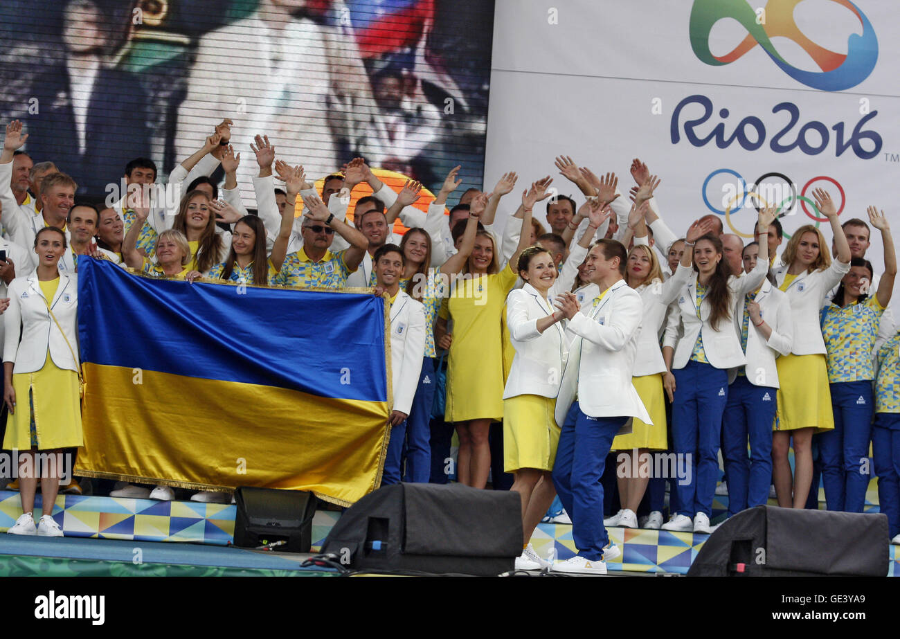 Kiev, Ukraine. 23rd July, 2016. The Ukrainian National Olympic team ...