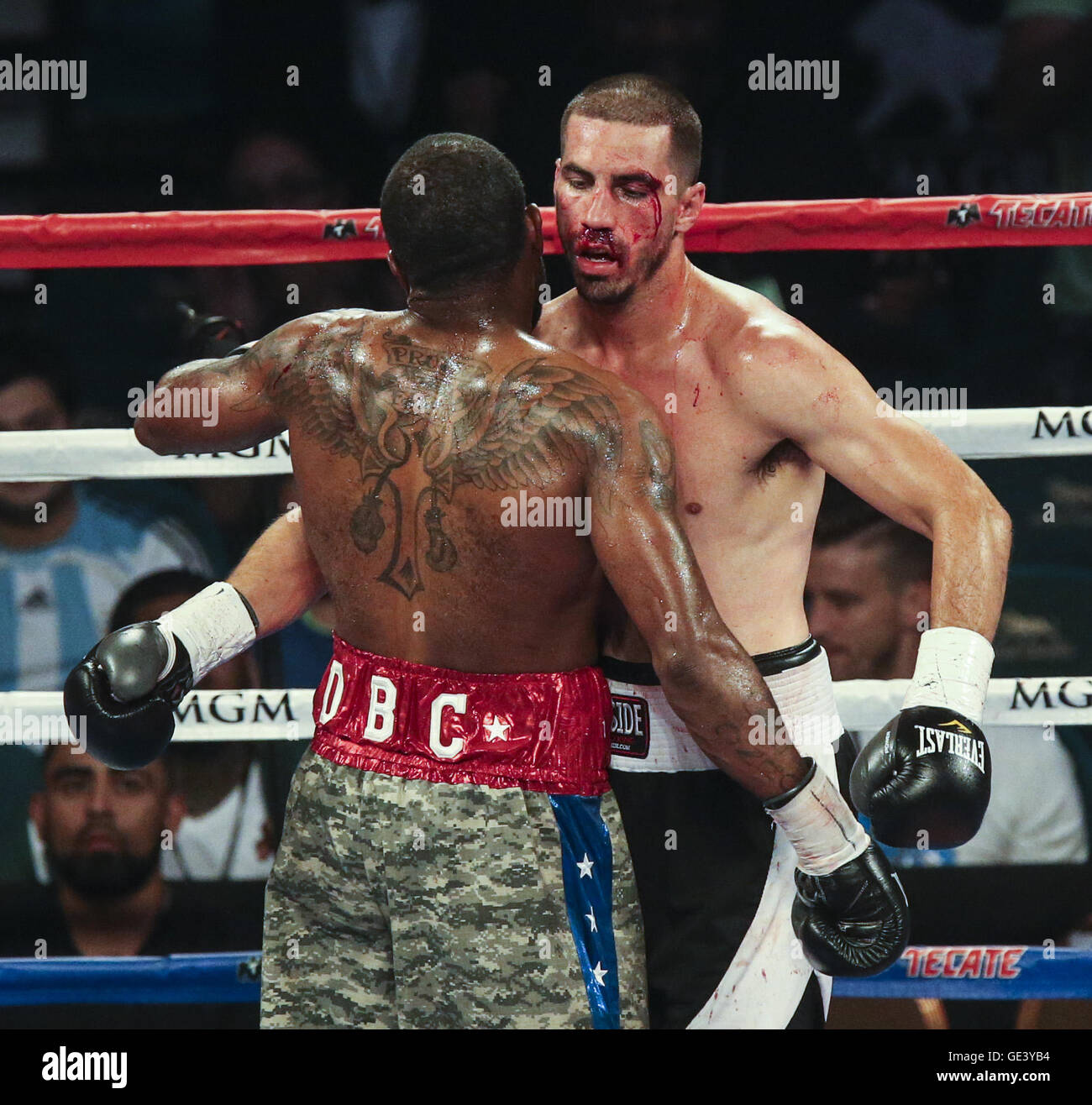 Las Vegas, Nevada, USA. 23rd July, 2016. Steve Nelson fights against ...