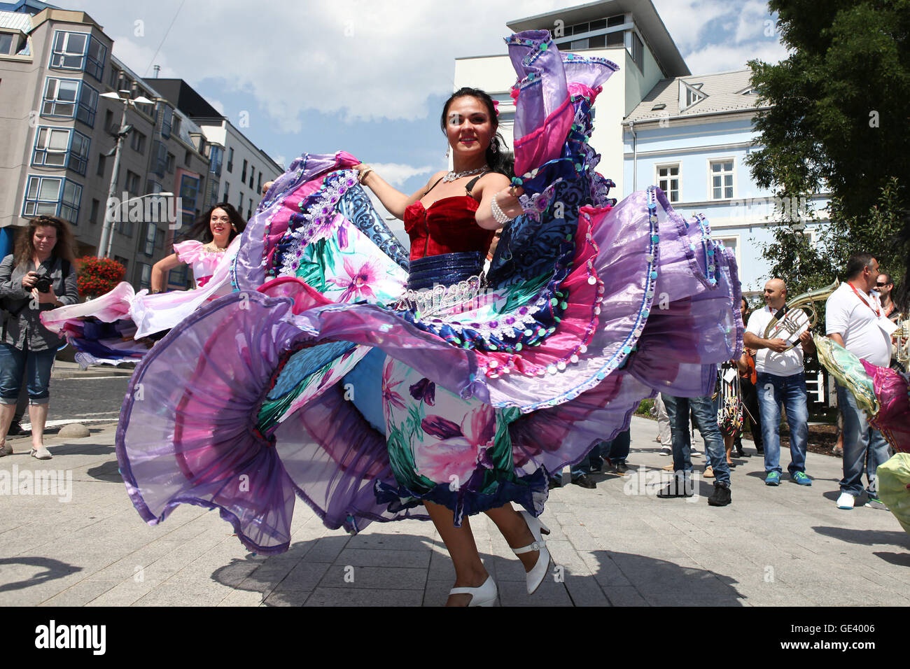 Bratislava, Slovakia. 23rd July, 2016. Gypsy artists in traditional ...