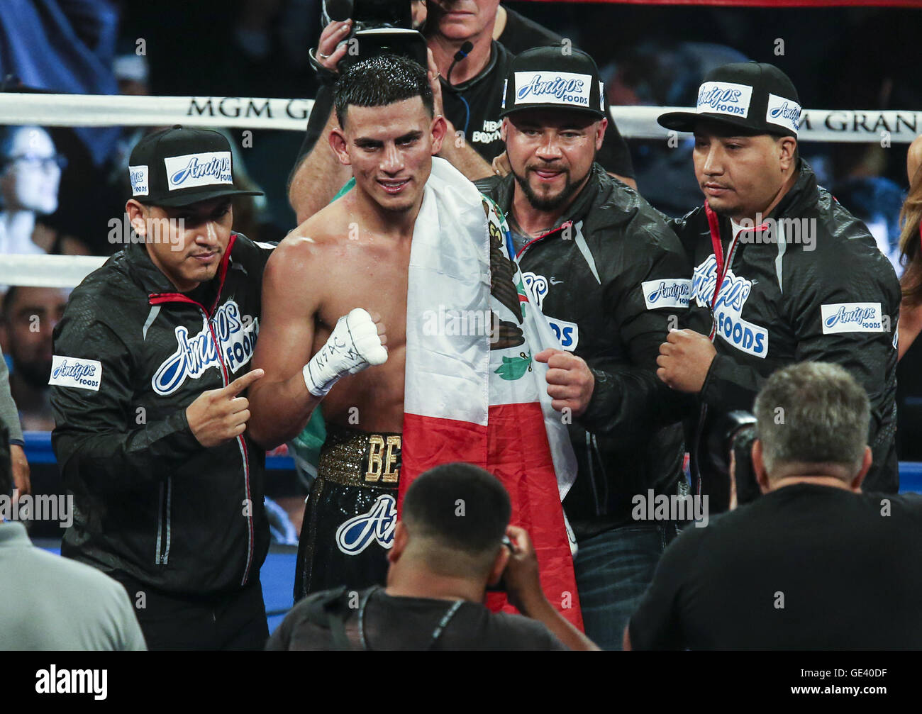 Las Vegas, Nevada, USA. 23rd July, 2016. Jose Benavidez, Jr. celebrates ...