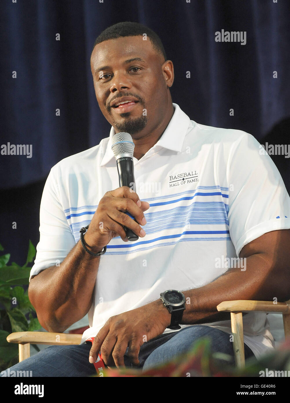 NEW YORK, NY - July 23: Ken Griffey Jr. attends a pre-induction press ...