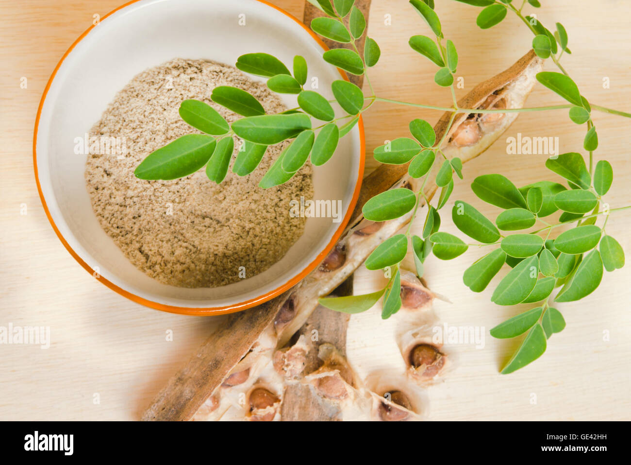 Moringa (Other names are Moringa oleifera Lam., MORINGACEAE, Futaba kom ...