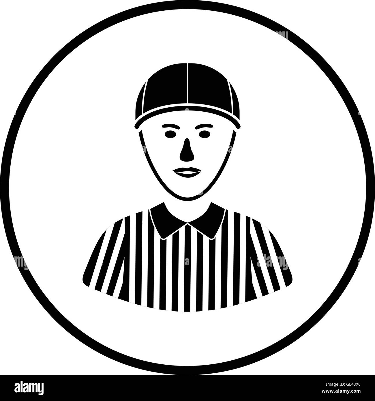 American football referee icon. Thin circle design. Vector illustration ...