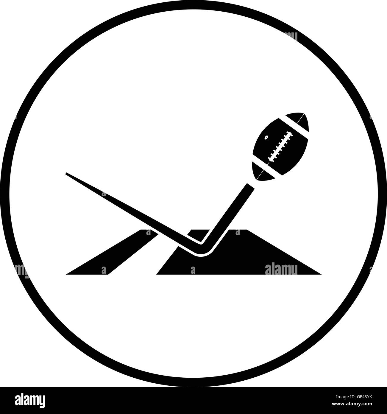 American football touchdown icon. Thin circle design. Vector ...