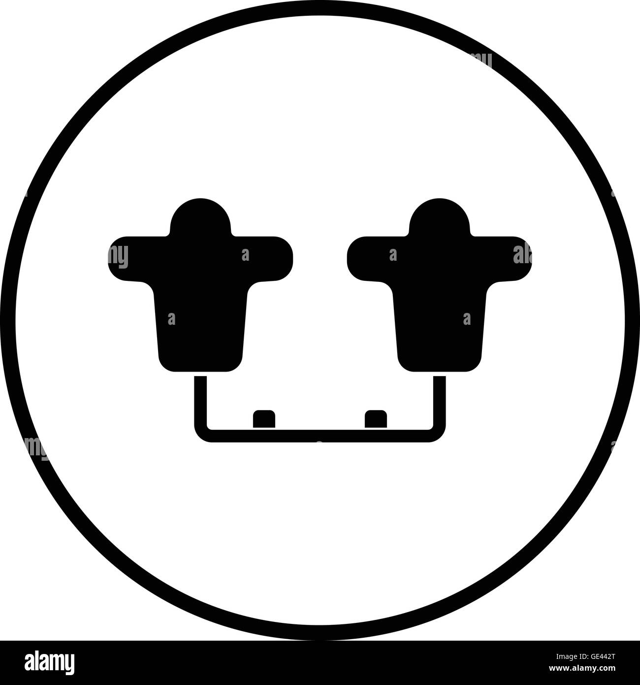 American football tackling sled icon. Thin circle design. Vector ...