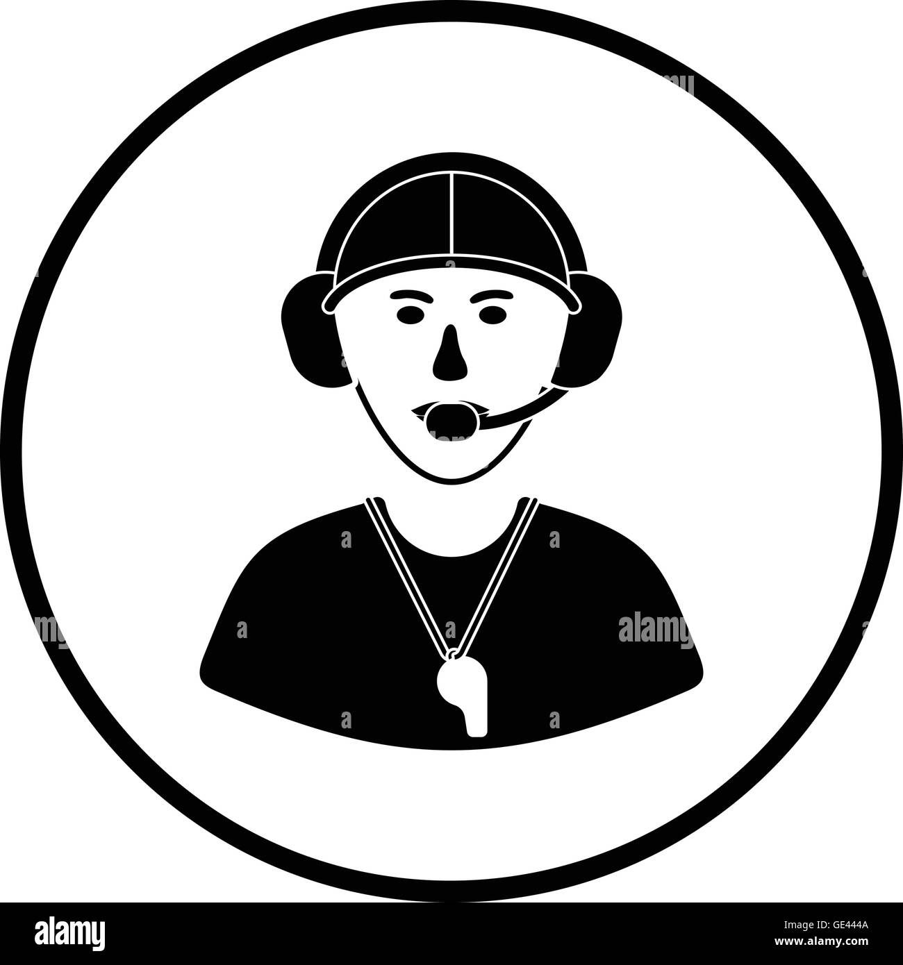 American football coach icon. Thin circle design. Vector illustration ...