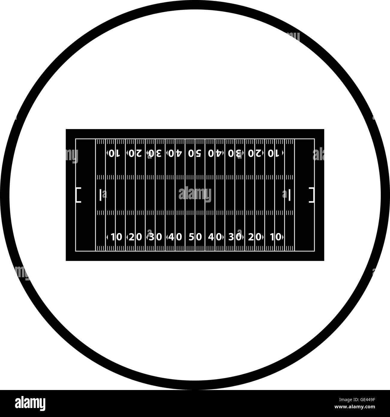 American football field mark icon. Thin circle design. Vector ...