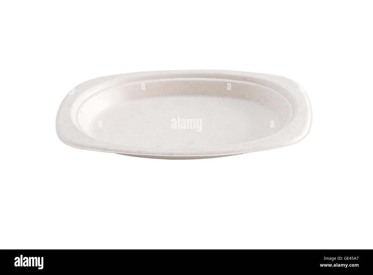 white paper plate isolated on white background Stock Photo - Alamy