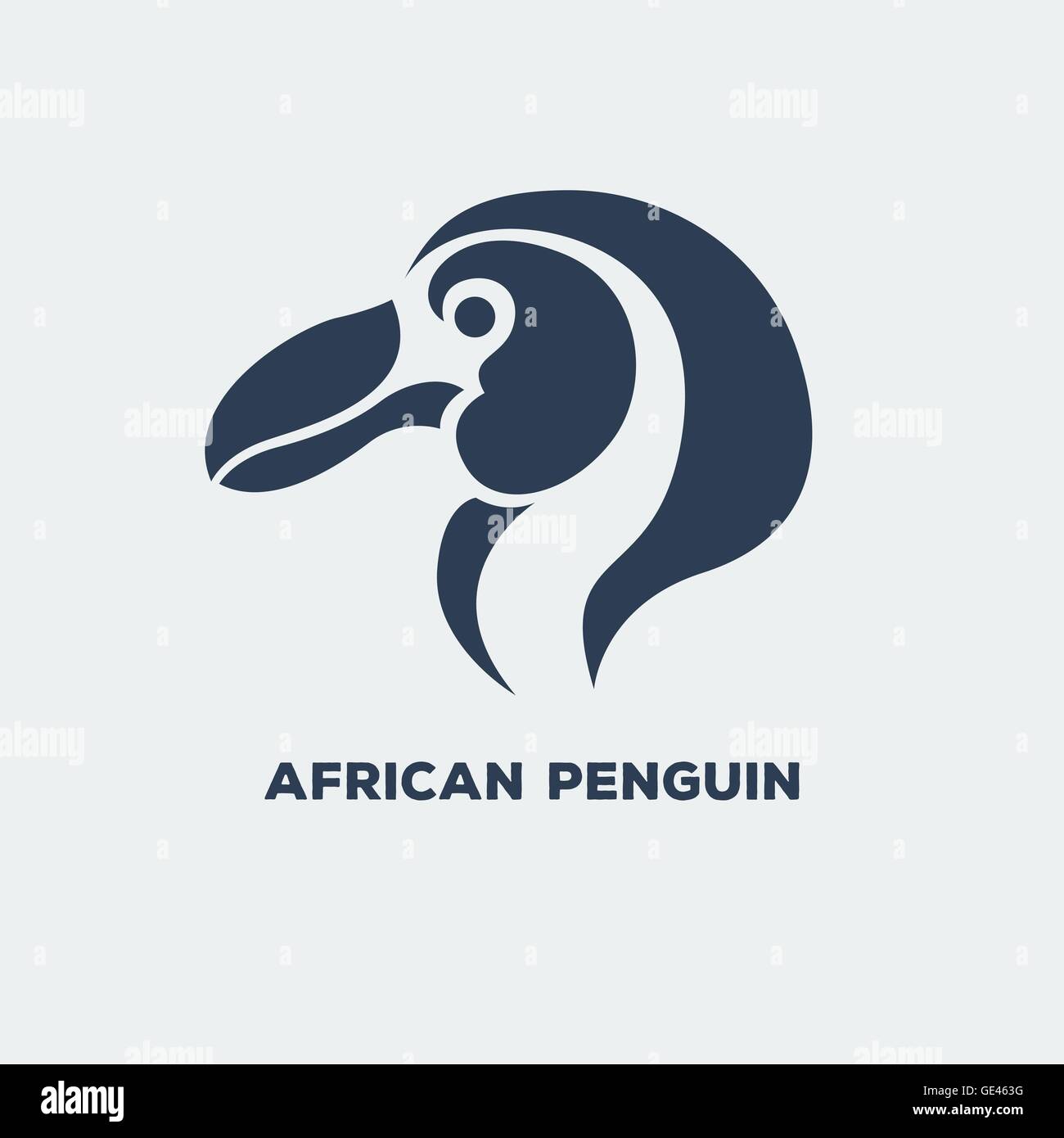 African penguin white background Stock Vector Images - Alamy