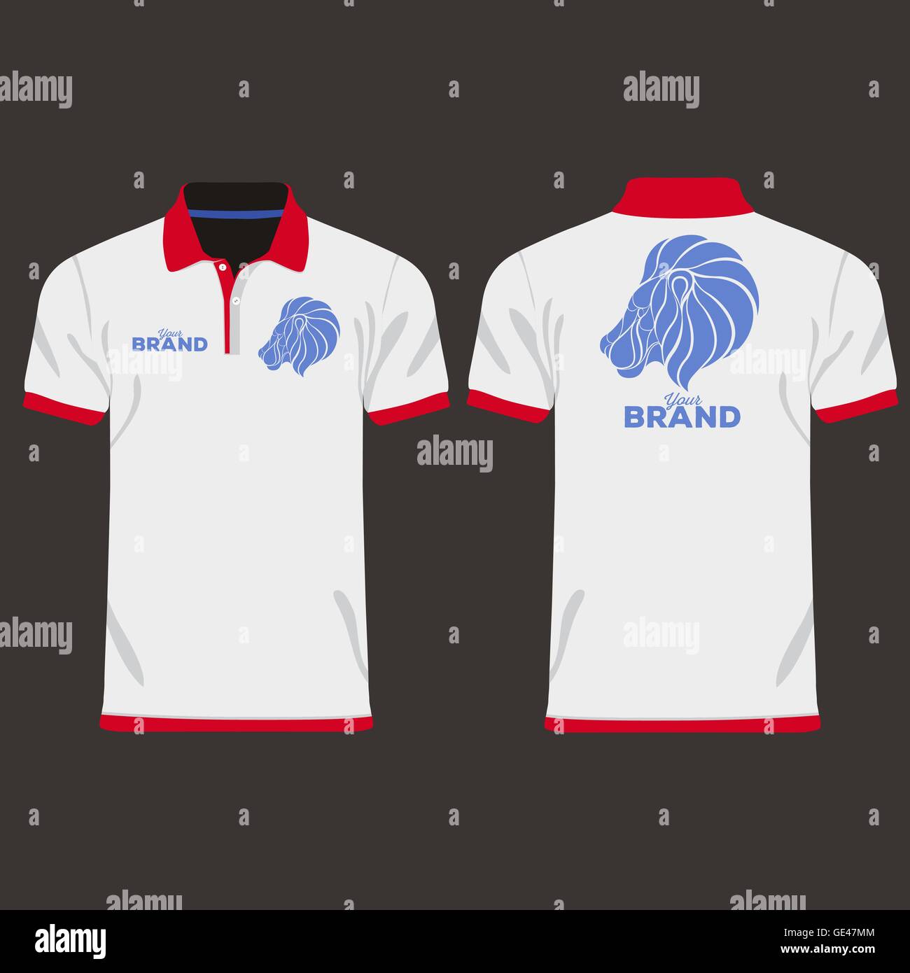 Color men polo shirts. Design template. Vector illustration Stock ...