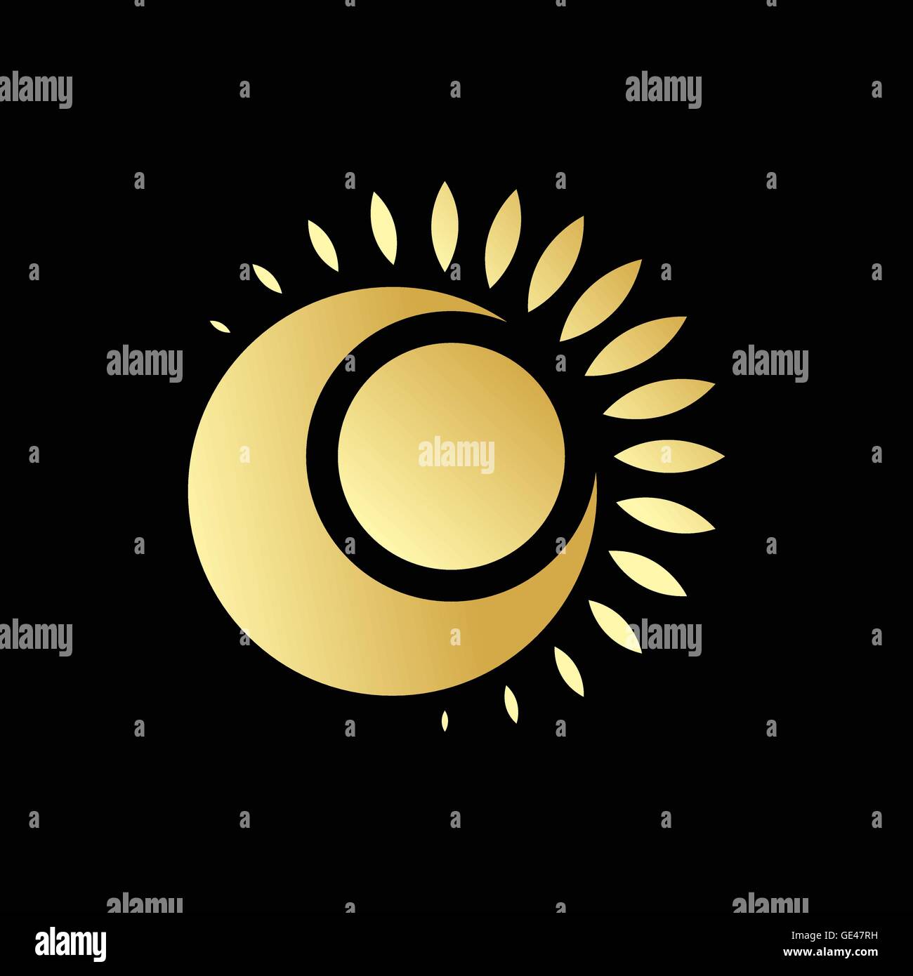 Sun and Moon logo. Abstract vector illustration Stock Vector Image ...