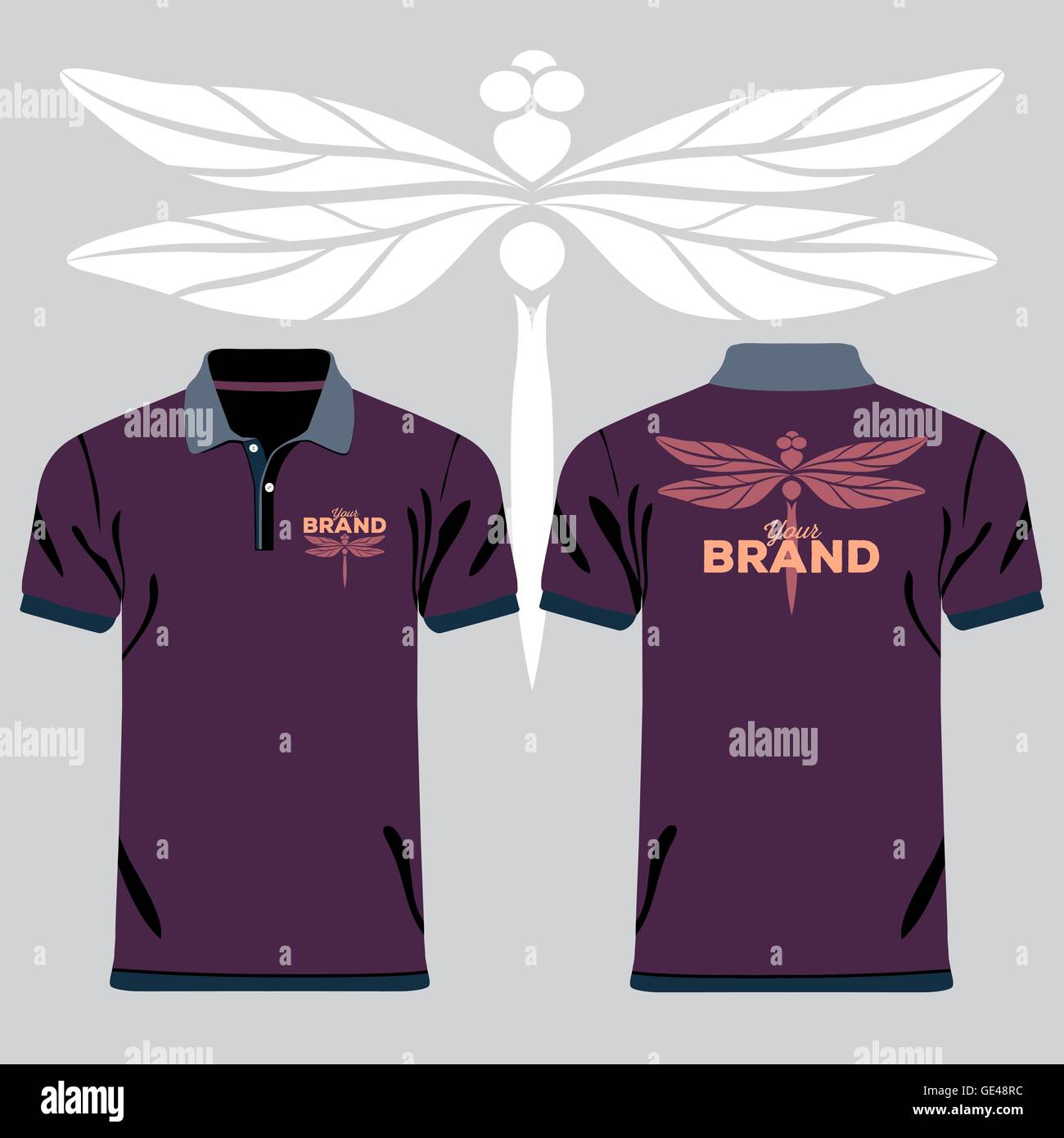 Color men polo shirts. Design template. Vector illustration Stock ...