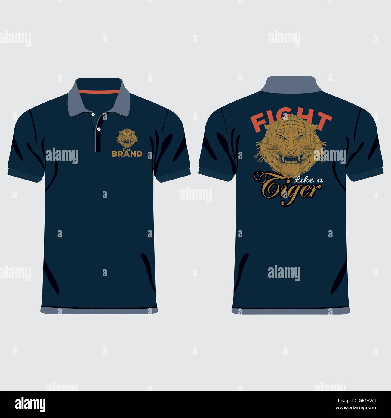 Color men polo shirts. Design template. Vector illustration Stock ...