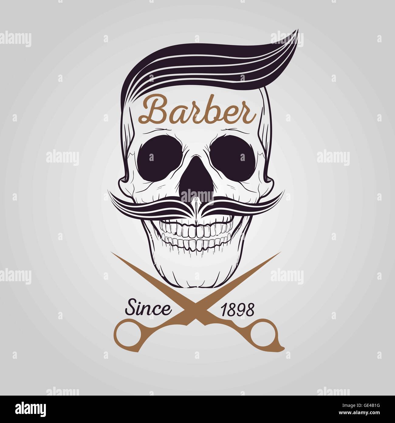 Skull Barber Logo BARBER