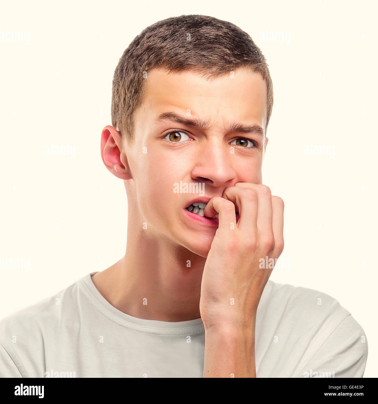Photo afraid scared man hi-res stock photography and images - Alamy