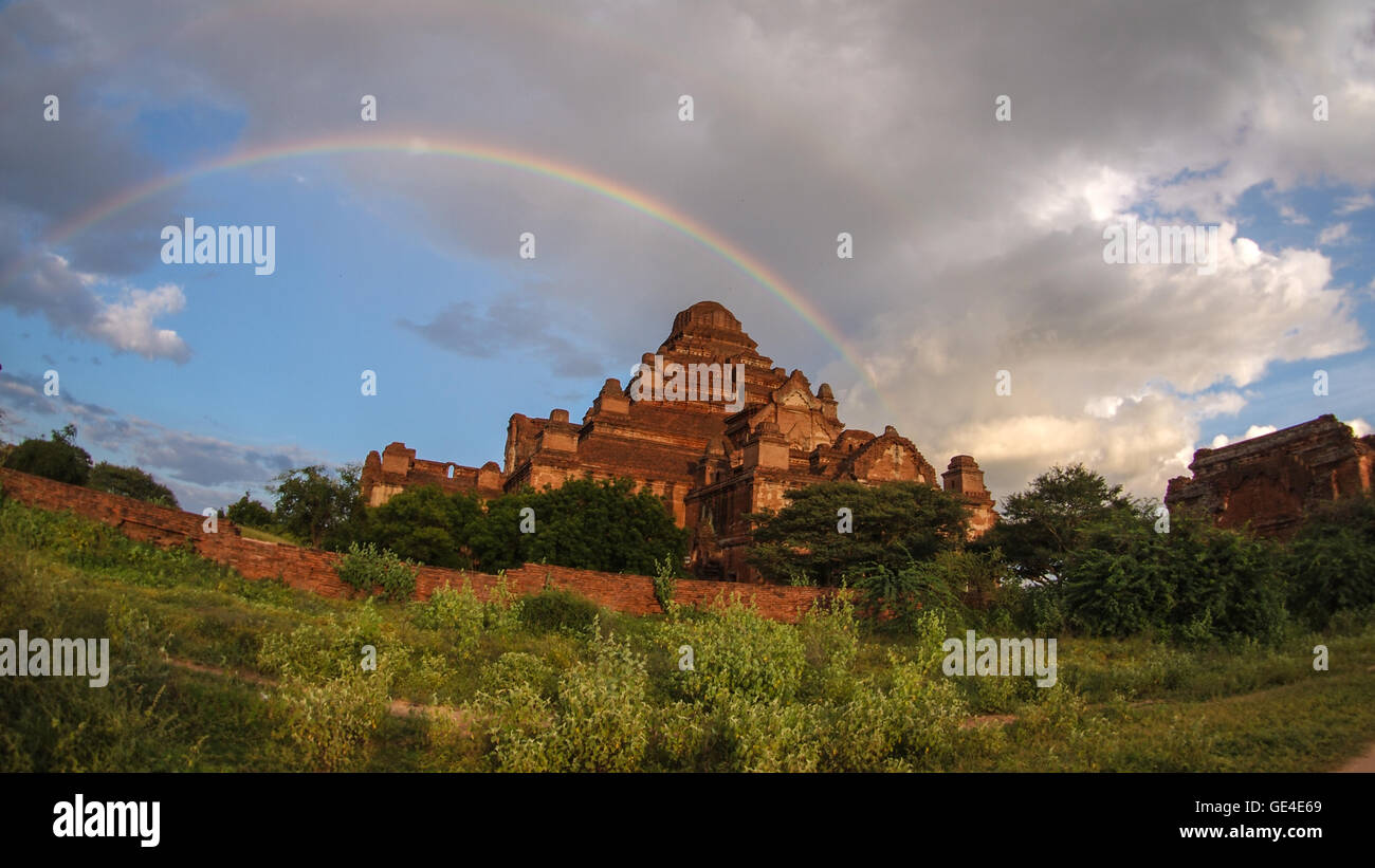 Rainbow on Dhammayangyi Pagoda, Bagan, Myanmar Stock Photo - Alamy