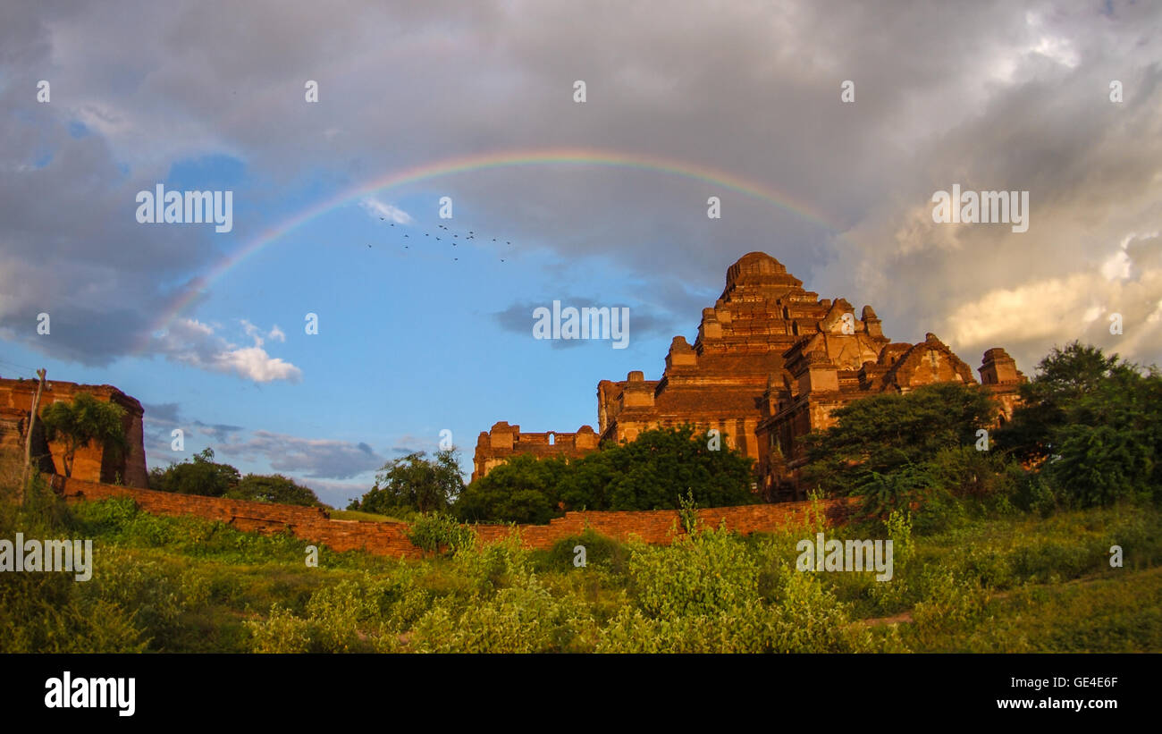 Rainbow on Dhammayangyi Pagoda, Bagan, Myanmar Stock Photo - Alamy