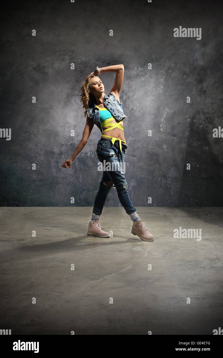 Graceful dancer, beautiful young dancer in a sensual pose Stock Photo ...