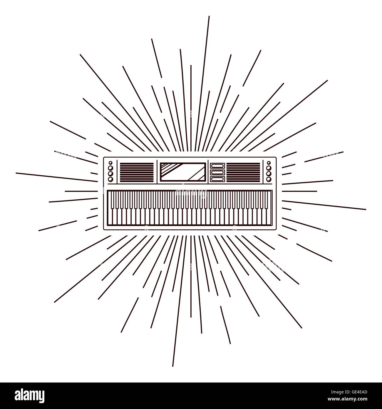 old radio poster over burst background isolated icon design Stock ...