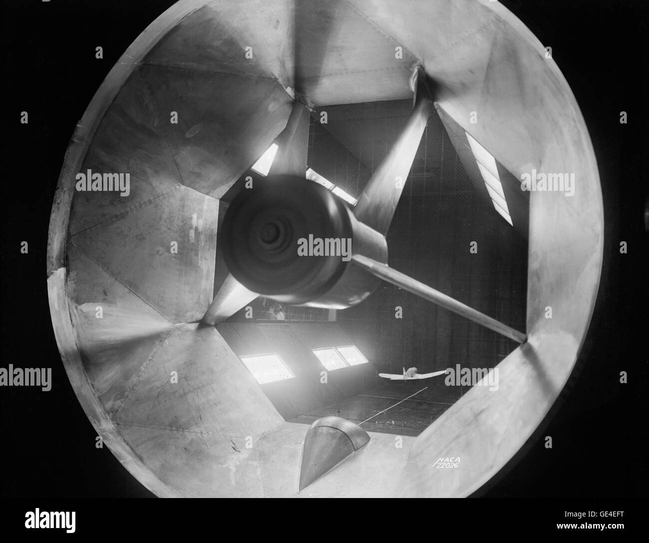This image shows the 12-foot free-flight wind tunnel, a critical tool ...