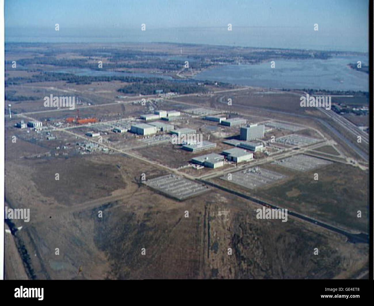 This aerial view shows the ongoing construction at the Manned ...