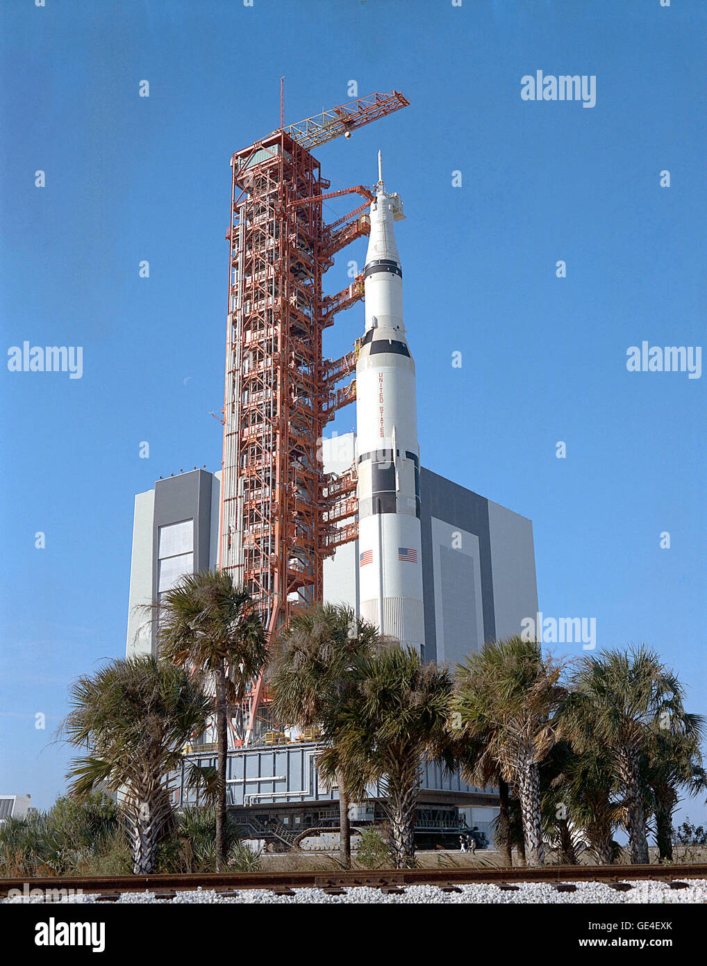 Apollo 10 rolls out from the Vehicle Assembly Building (VAB) to the ...