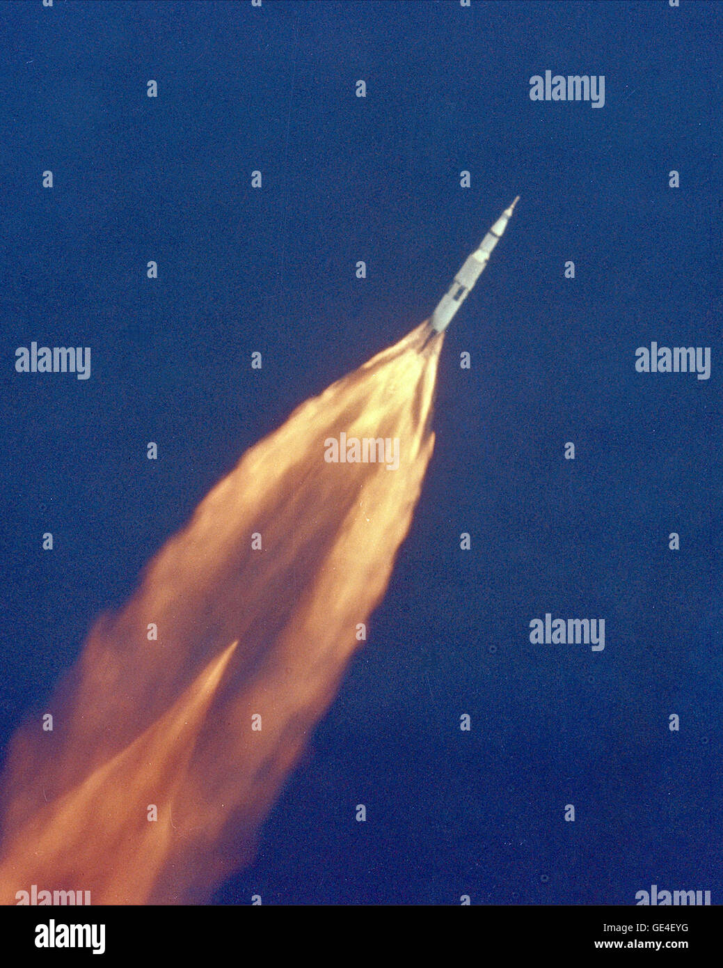 Apollo 11 Saturn V launches from Pad 39A on July 16, 1969, lifting ...