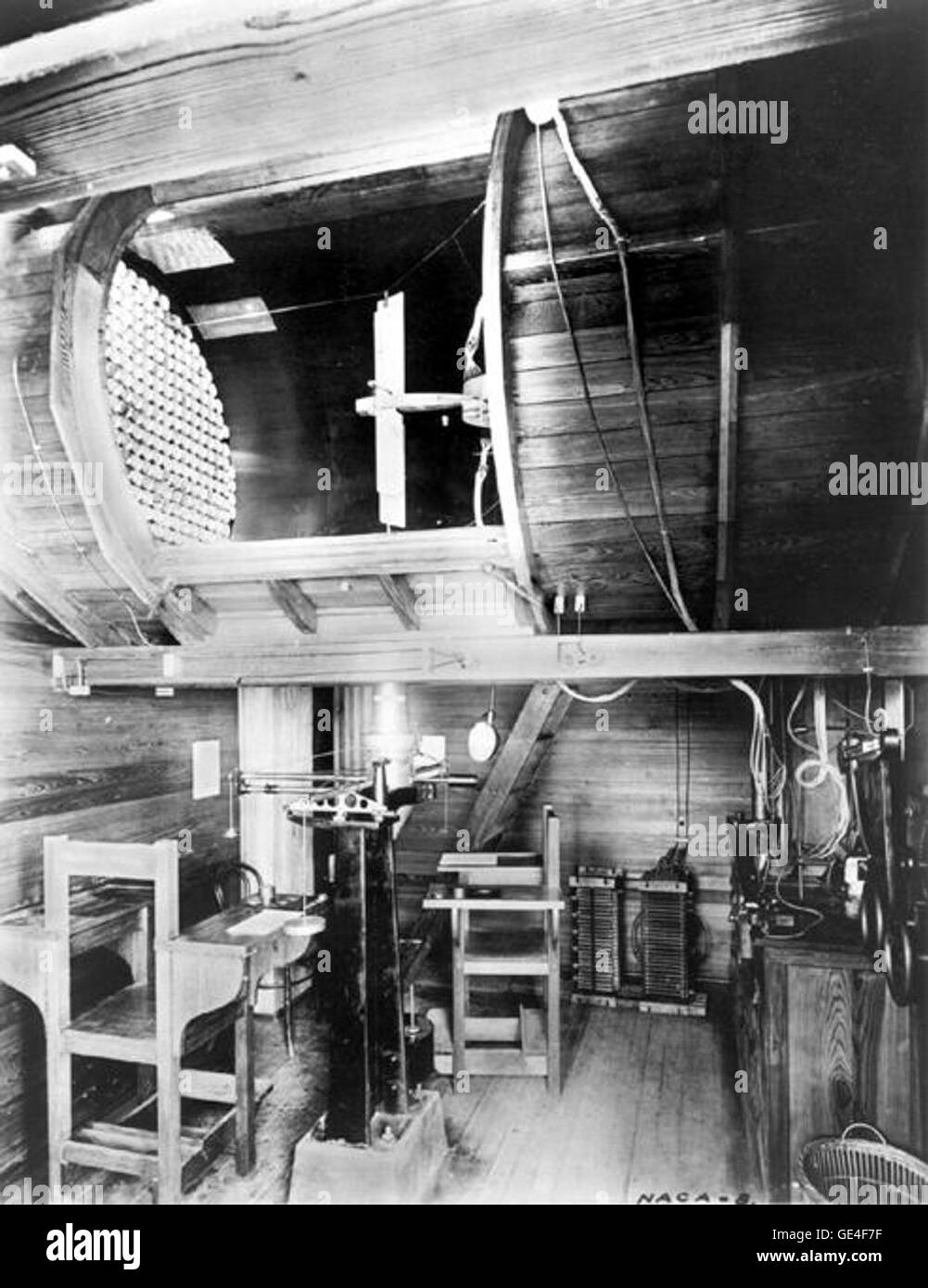 This image shows the Atmospheric Wind Tunnel at NASA, used for testing ...